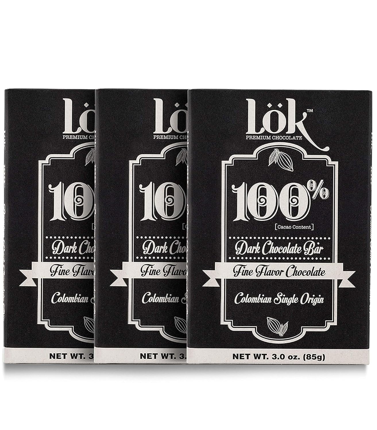 Lok Dark Chocolate Bar 100% Cacao | Fair Trade, Kosher, Gluten Free ...