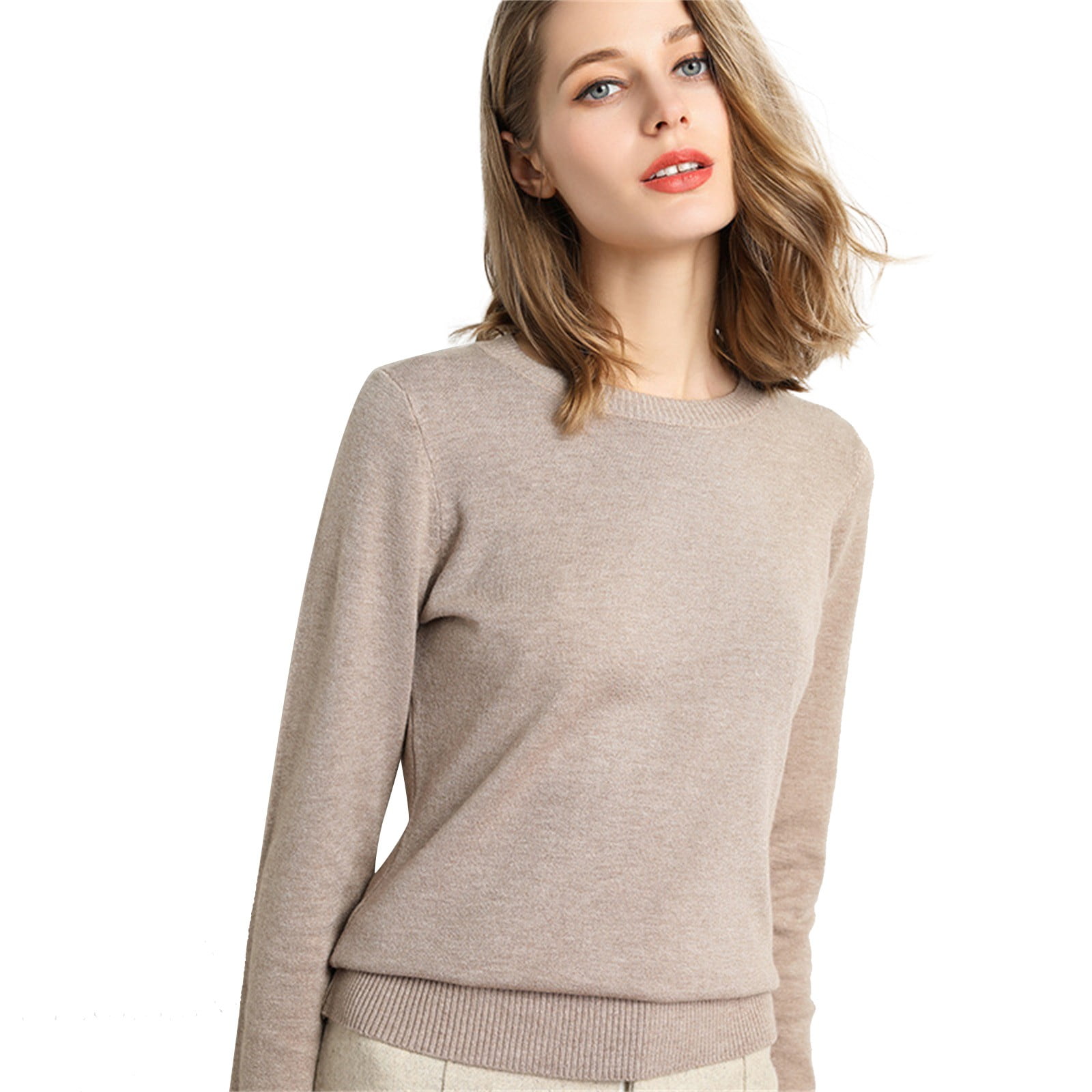 Lokdsa Sweaters for Women Women'S New Round Neck Long Sleeve Loose ...