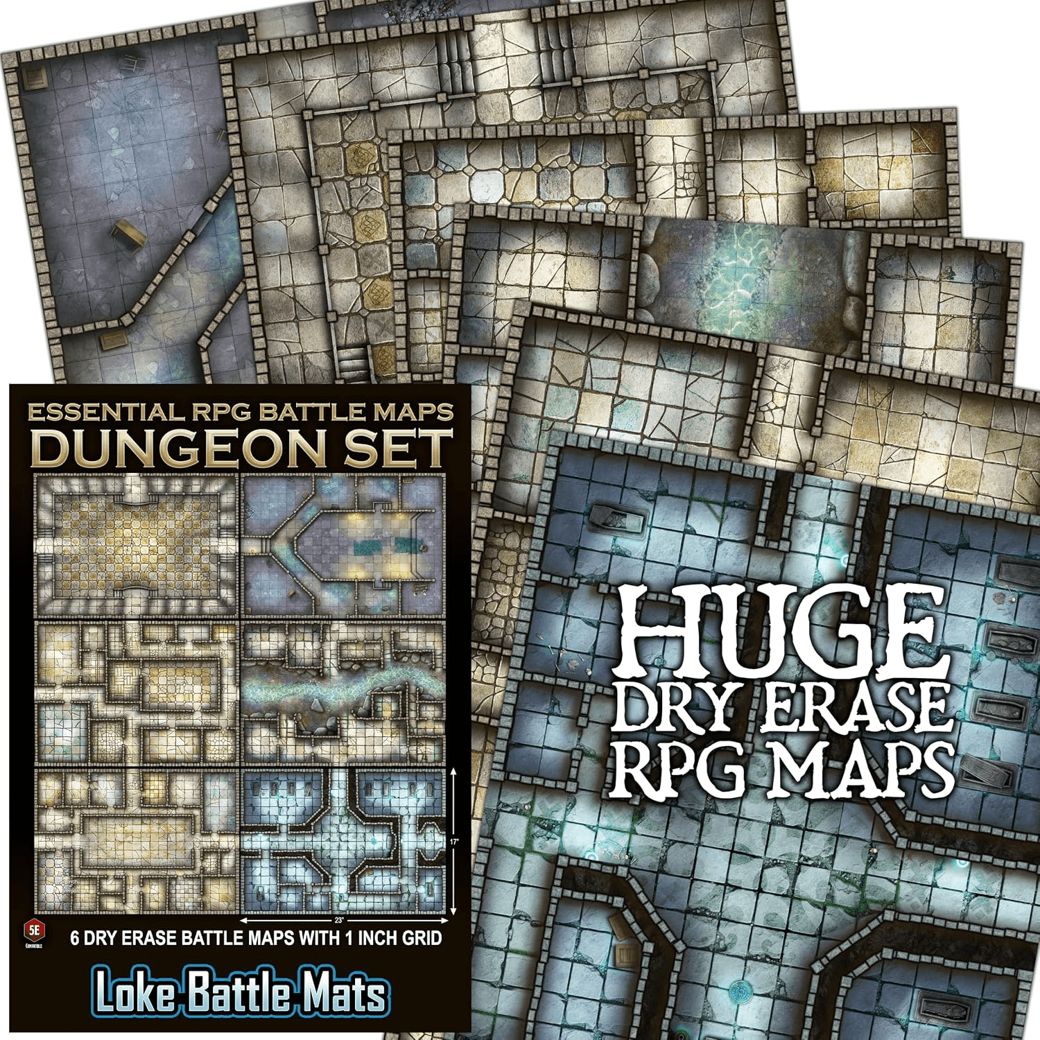 Loke Battle Mats: Essential RPG Battle Maps: Dungeon Set - Walmart.com