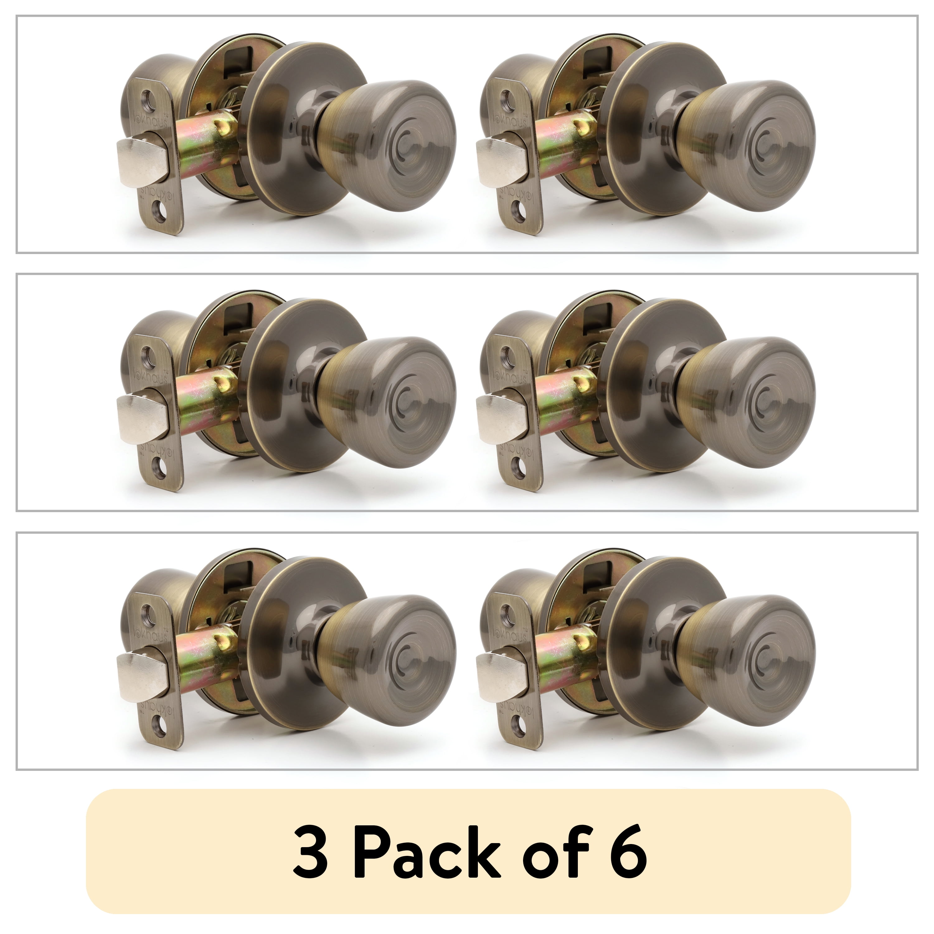 (3 pack) Lokhaus (2 Pack Interior) Door Locks,Tulip Passage Doorknob ...