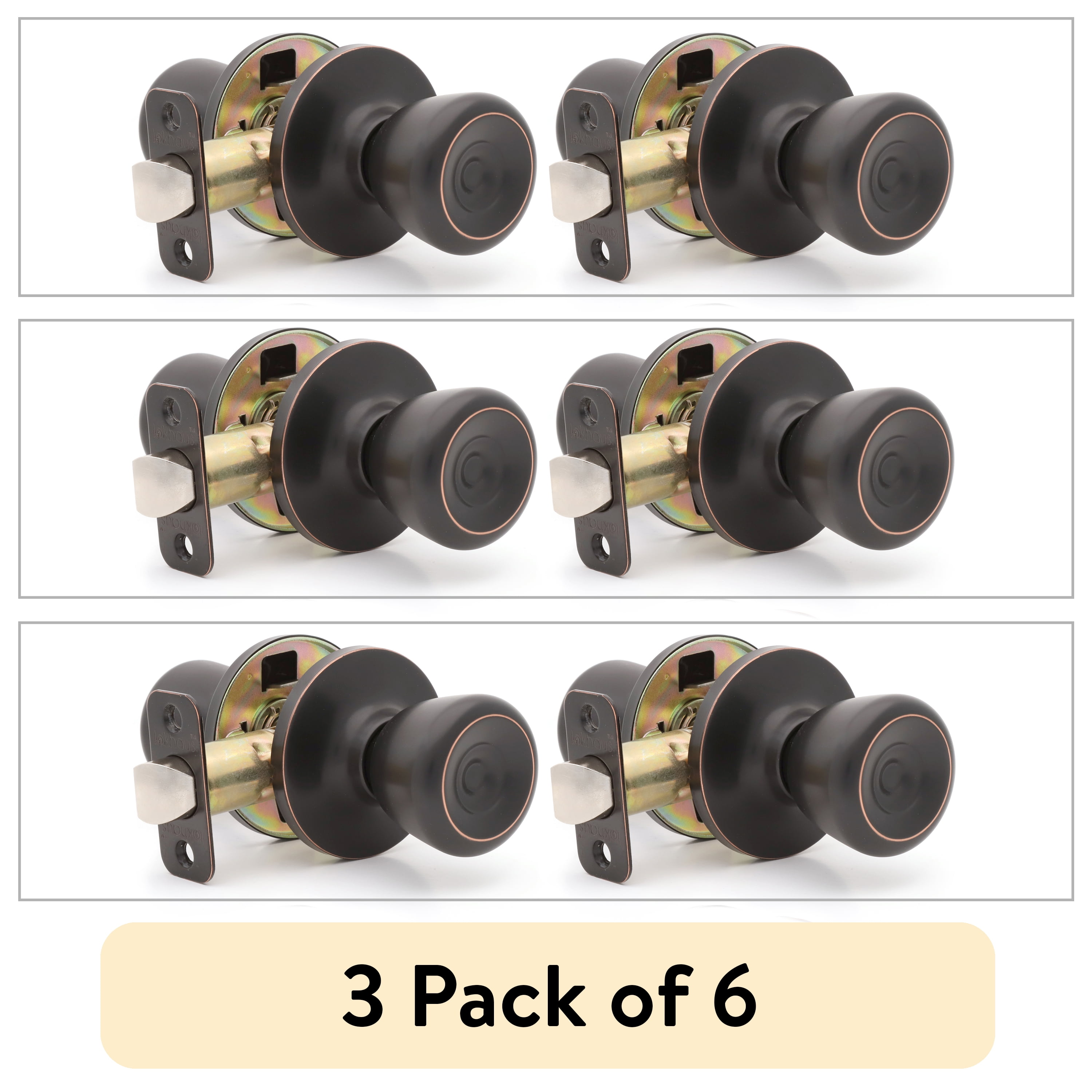 (3 pack) Lokhaus Passage Tulip Doorknob Oil Rubbed Bronze 1 Twin Pack ...