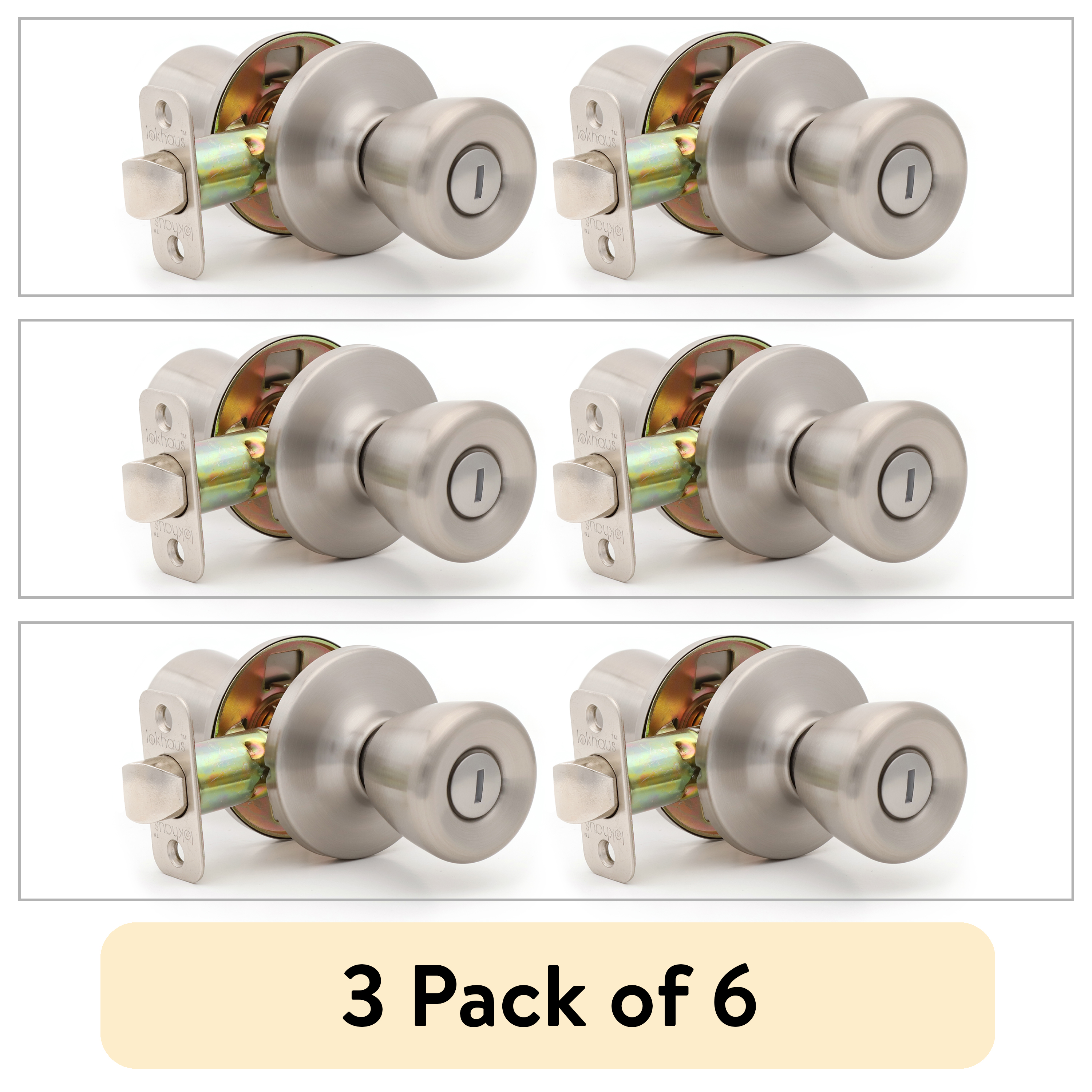 (3 pack) Lokhaus (2 Pack Interior) Door Locks,Tulip Privacy Doorknob ...