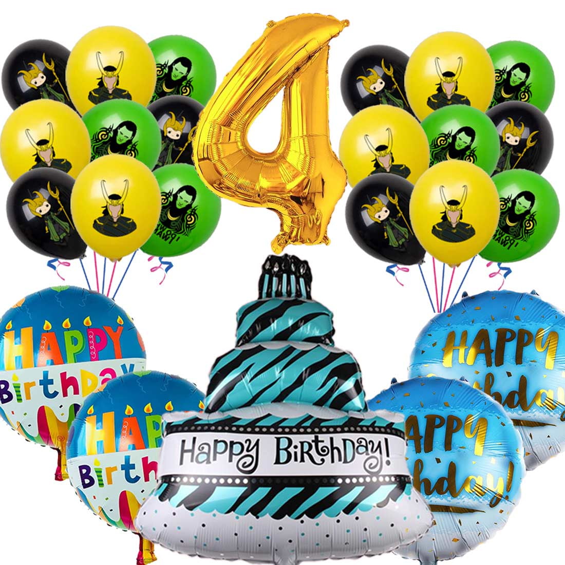 Loki Balloons Party Supplies 4th Big Number Decorations Decor Kit ...