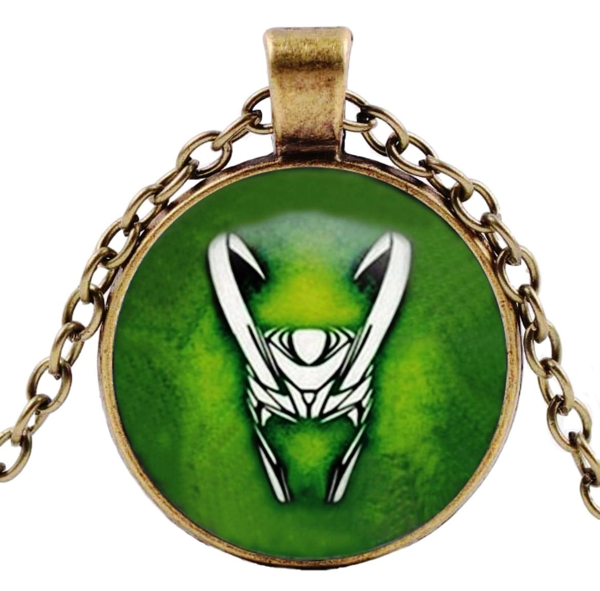 Loki Helmet Glass Domed Pendant Necklace - Walmart.com