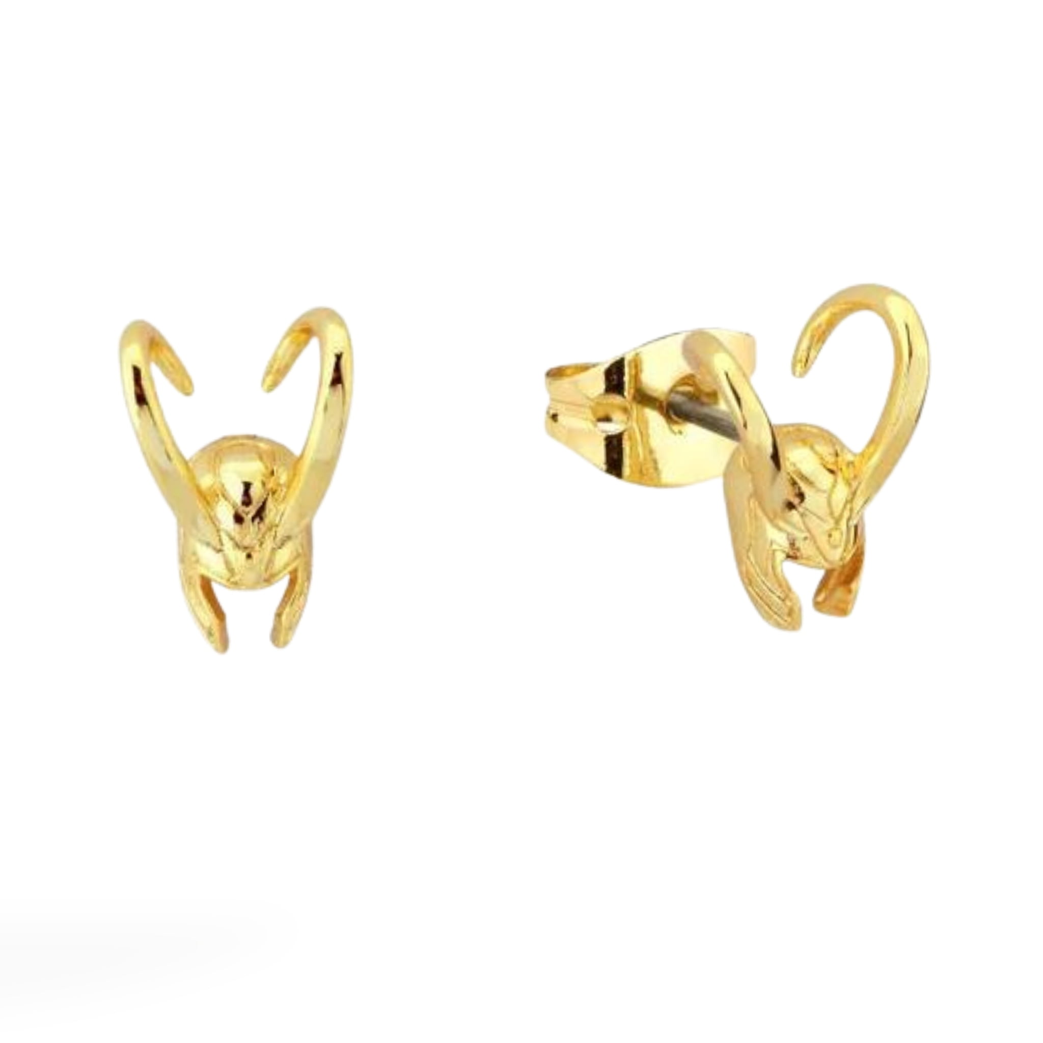 Loki Helmet Marvel Precious Metal Stud Earrings (Yellow Gold) - Walmart.com