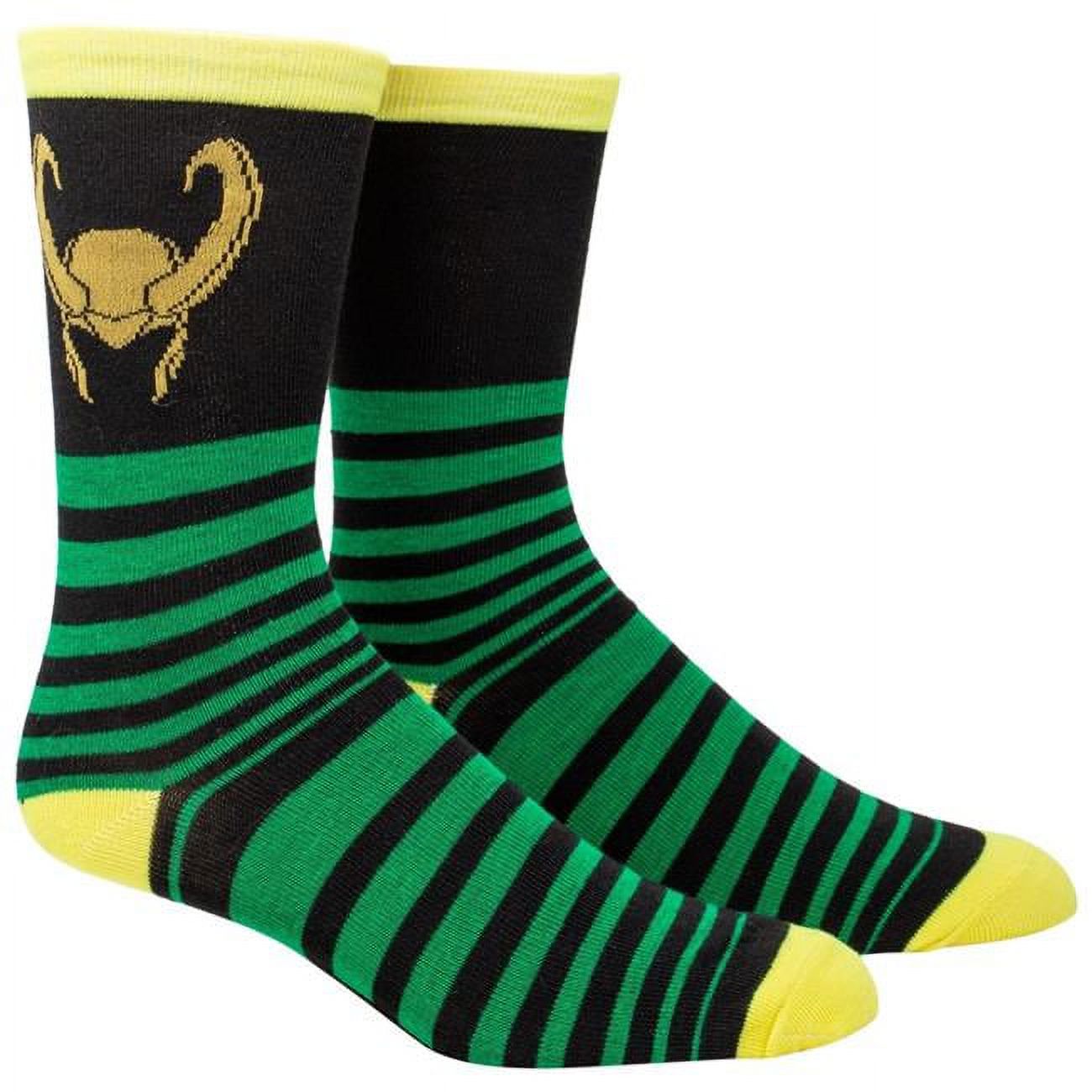 Loki Helmet Striped Crew Socks - Walmart.com