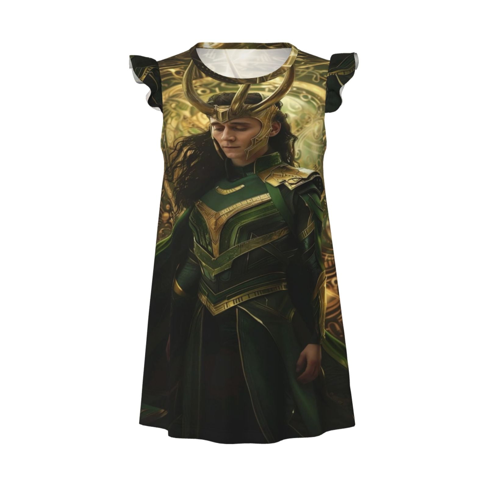 Loki Little Girls Nightgowns Soft Flutter Sleeve Night Dress Pajamas ...