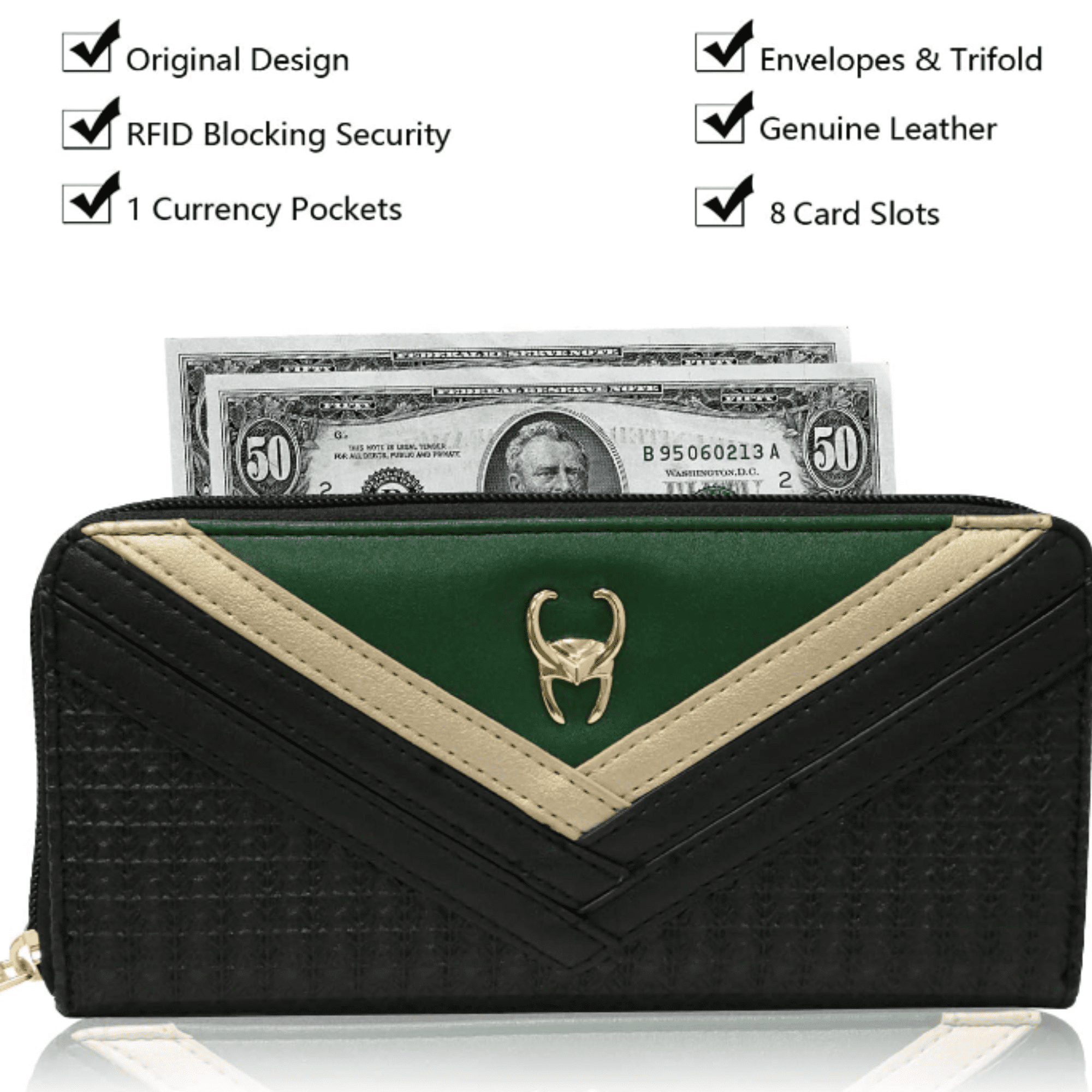 Loki Outdoor Women's Bifold Wallets, Green, 1 Pack - Walmart.com