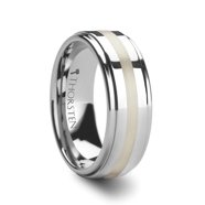 Thorsten HALIFAX Tungsten Carbide Wedding Band With Bevels And Black ...