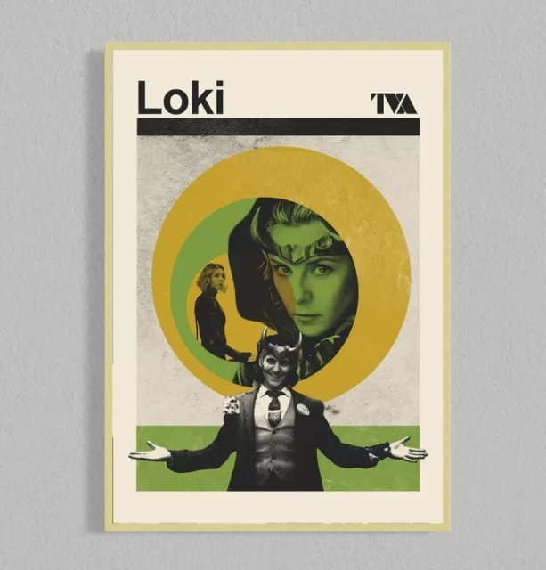 Loki Tv Series Mid Century Movie Poster Film Posters NO FRAMED POSTER ...