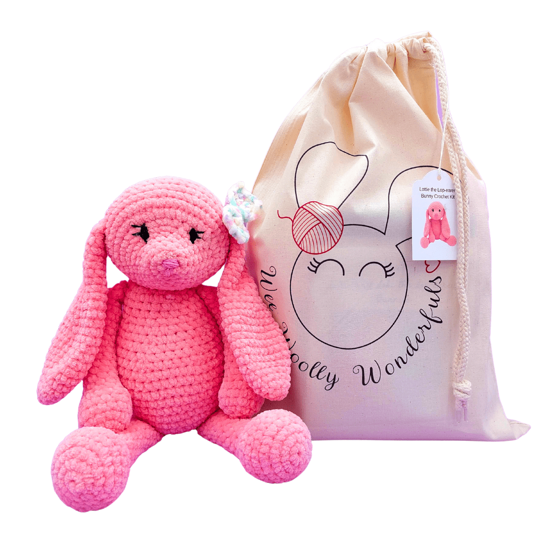 Loki and Lottie the Lop-eared Bunny Crochet Kit (Lottie the Coral Bunny ...