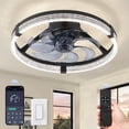 Lokivas 20" Modern Ceiling Fan with Light and APP & Remote Control ...