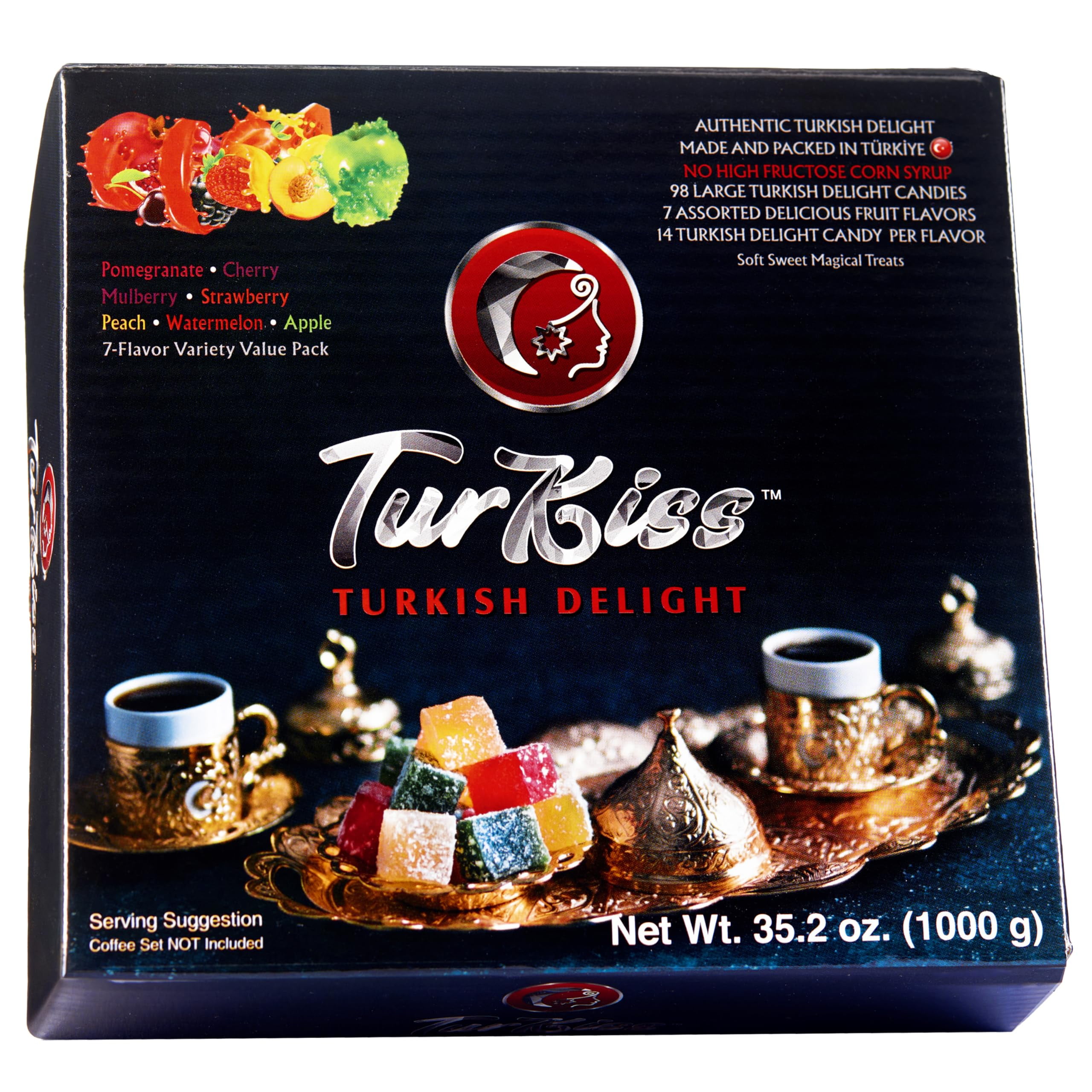 Lokum Delight Candy SBF3 - 2.2 LB (35.2 Delights Candy, 7 Flavors, 98 Assorted Candies, Gourmet ...