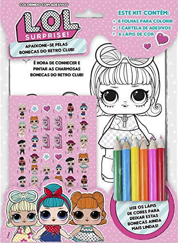 Lol Surprise! - Colorindo Com Adesivos Uau! - Contem 6 Lapis De Cor ...