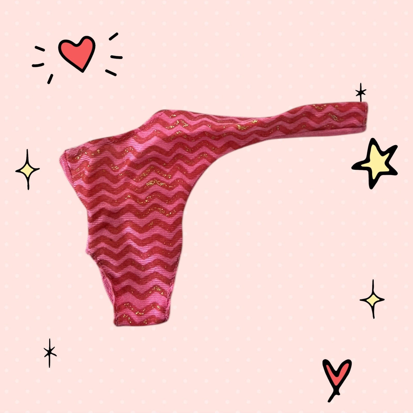 Lol Surprise doll OMG Bartz 1 Sleeve PINK BODYSUit Iridescent Zig Zag ...