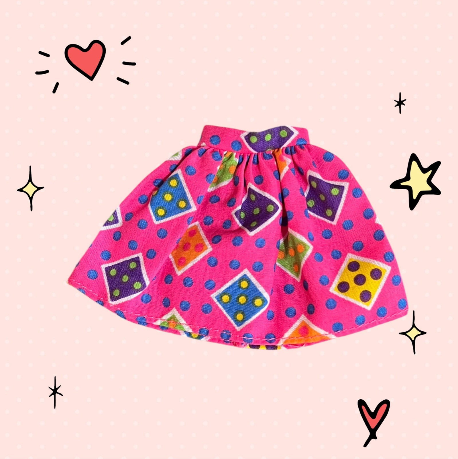 Lol Surprise doll OMG Bartz Doll Mini Skirt Pink Blue Polka Dots Dice ...