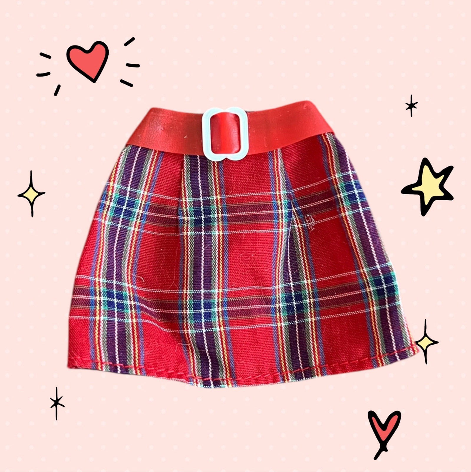 Lol Surprise doll OMG Bartz Doll Skirt Multicolor Plaid Red English ...