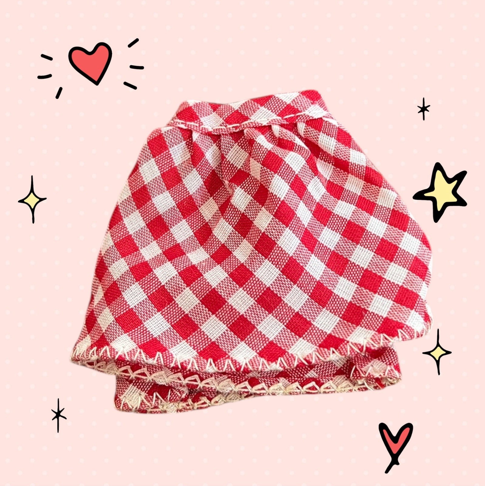 Lol Surprise doll OMG Bartz My Scene Doll Gingham Red White Plaid Checkered Short Skirt ...
