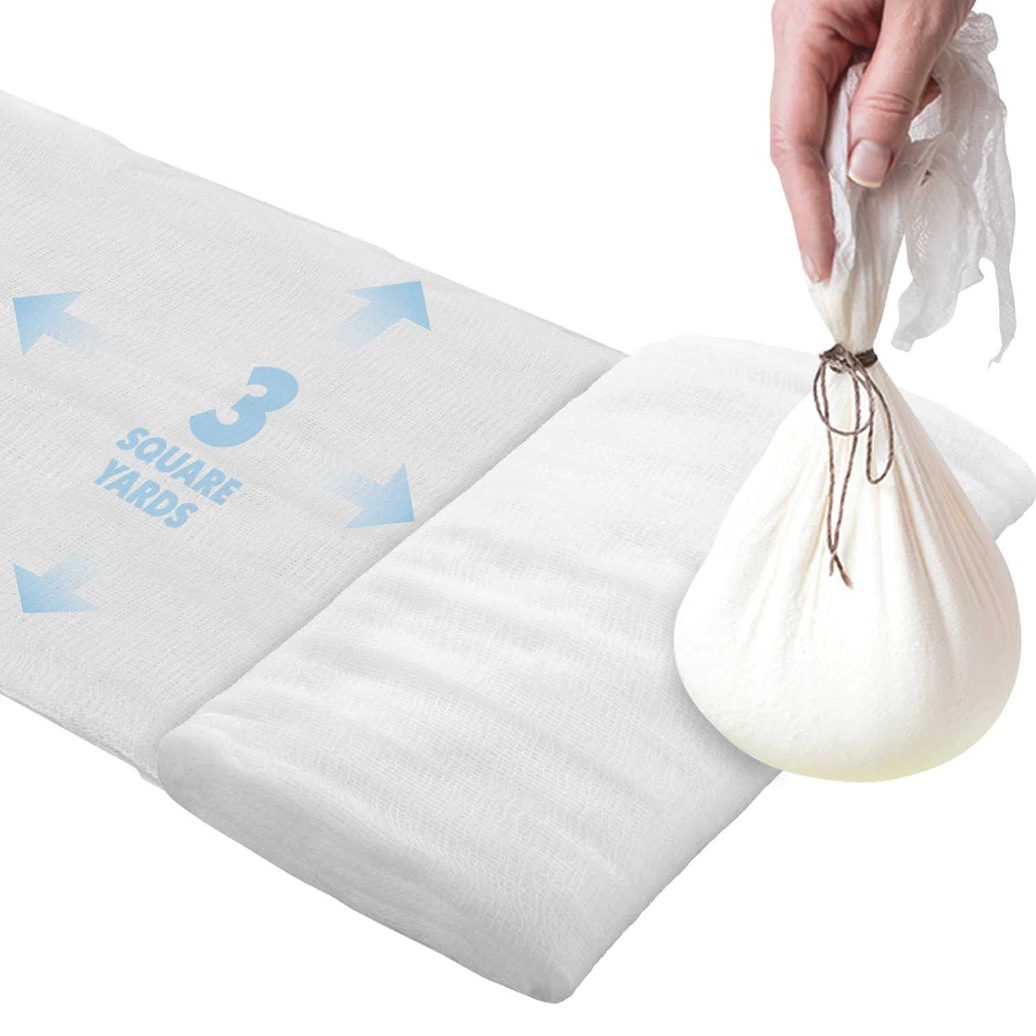 Lola Cheesecloth, Reusable 100% Cotton Food Grade Lint-Free Fabric, 3 ...
