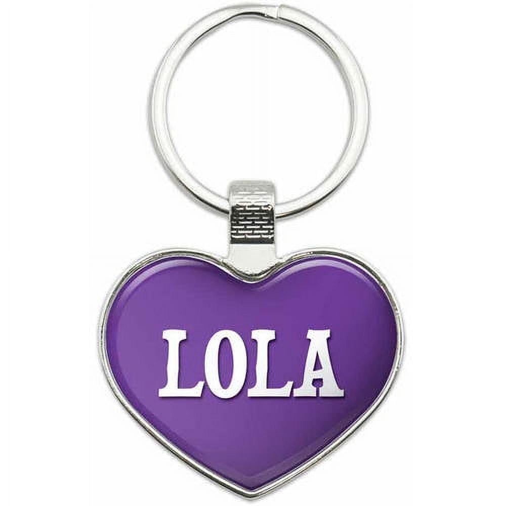 Lola - Names Female Metal Heart Keychain Key Chain Ring, Multiple ...