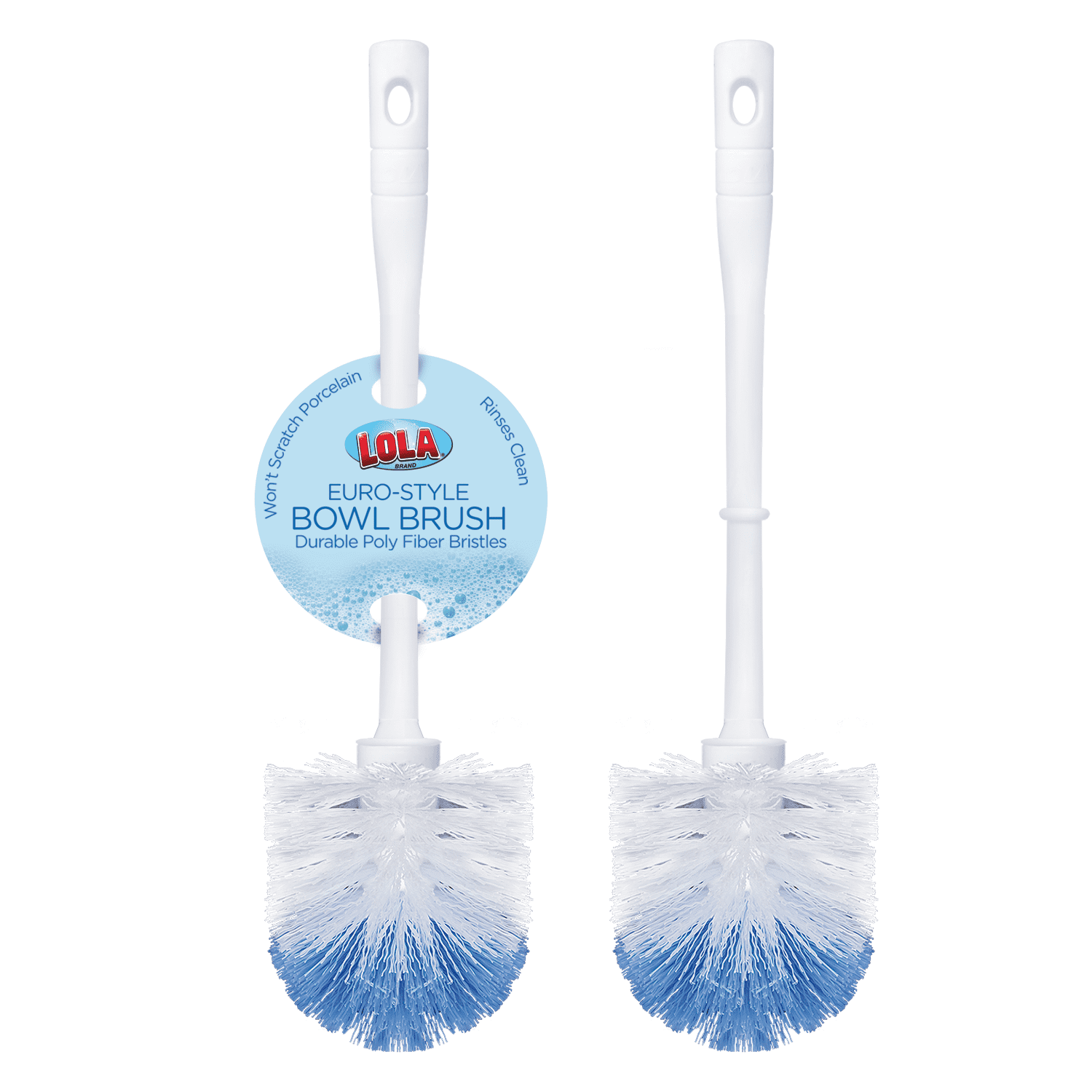 Lola Products “Classic” Toilet Brush, Durable Poly Fiber Stiff Bristles ...