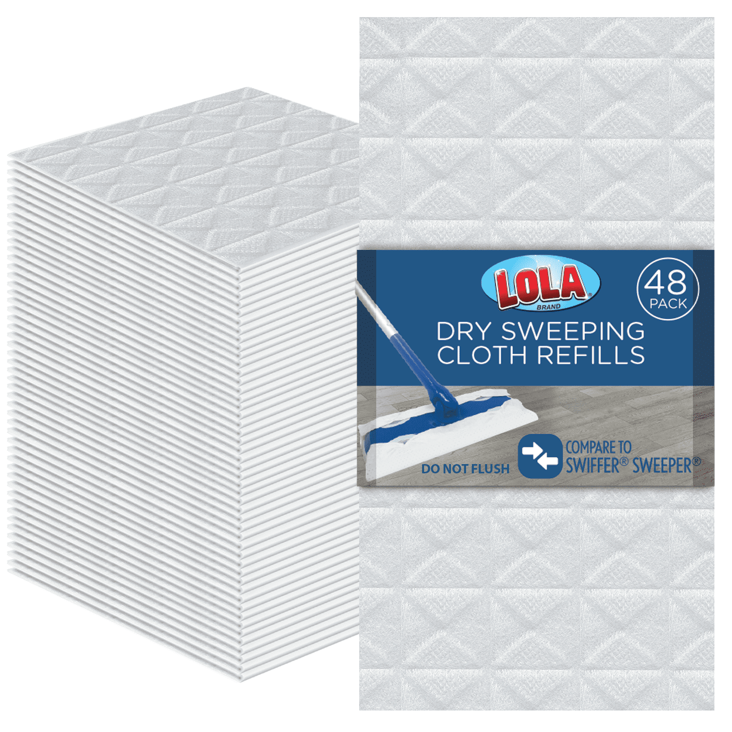 Lola Products Dry Sweeping Cloth Refill Unscented Pads, Compatible w ...