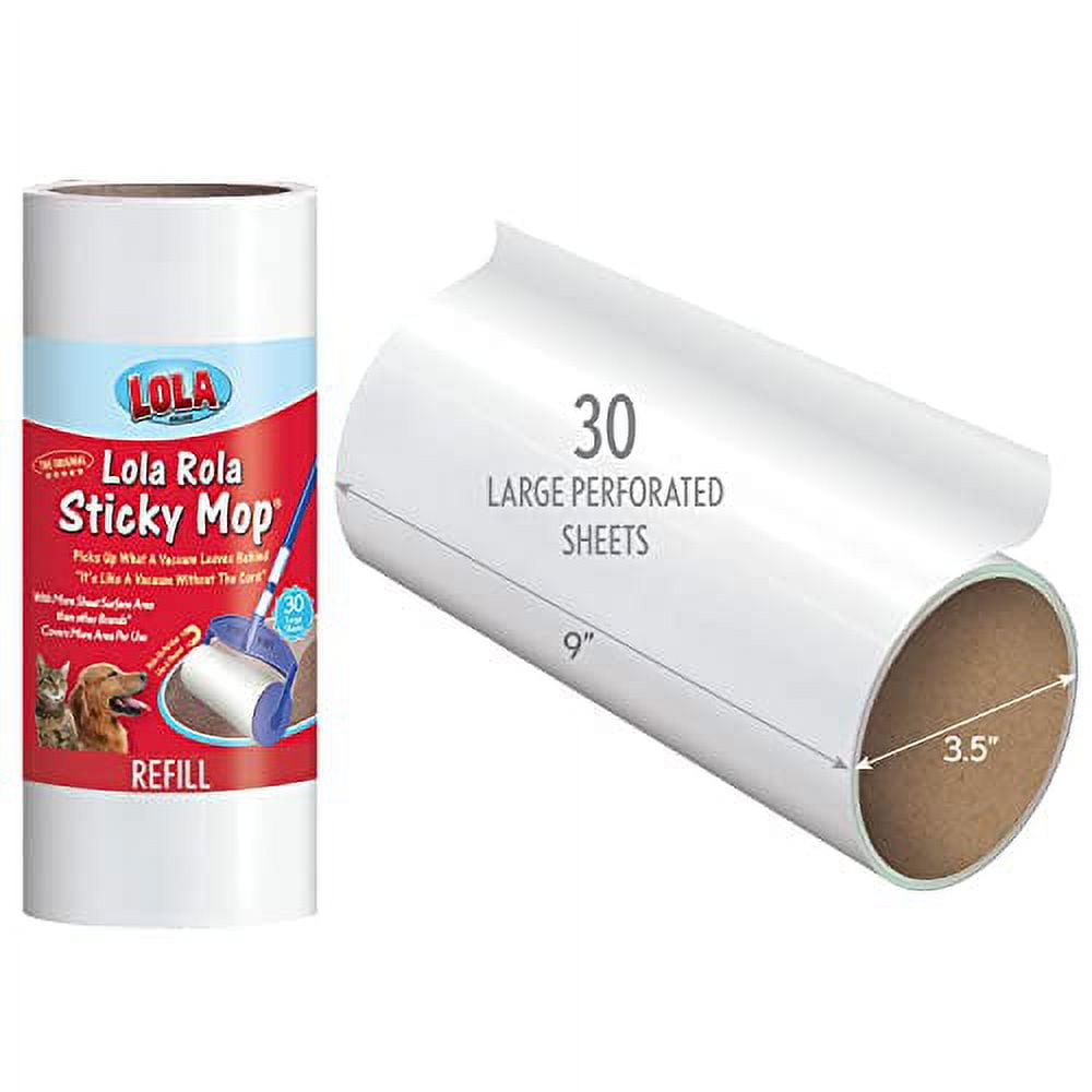 Lola Rola Sticky Mop Refills | Traps Dirt, Dust, and Hair | Pet Hair ...