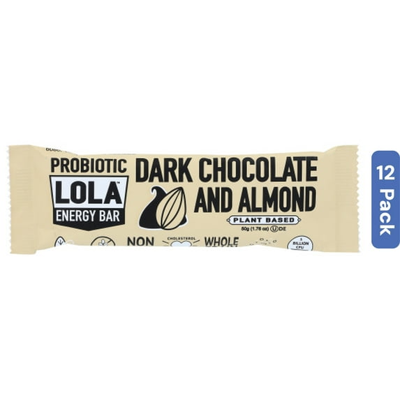 Lola Snacks Probiotic Bar Dark Chocolate Almond 1.76 oz (Pack Of 12 ...