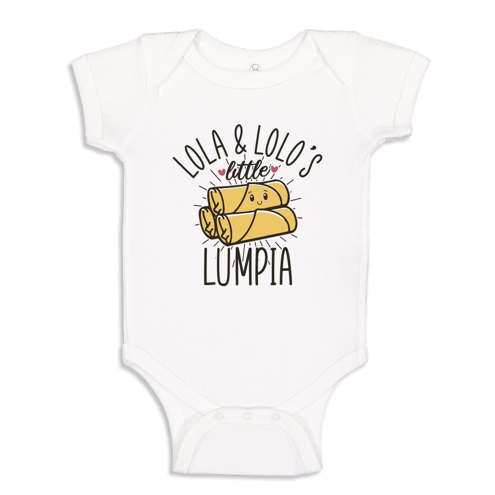 Lola and Lolo's Little Lumpia Baby Bodysuit One Piece NB White ...