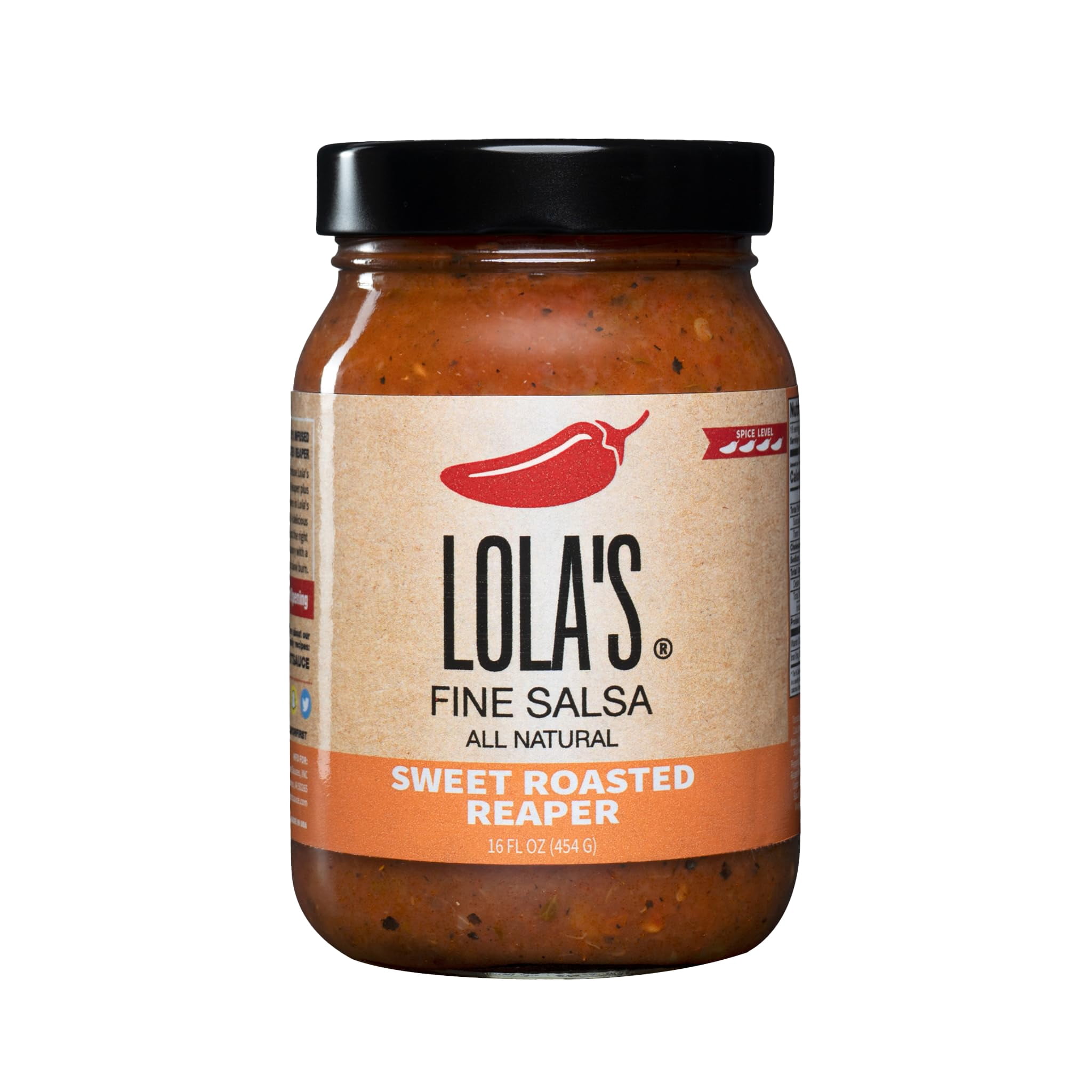 Lola's Fine Hot Sauce Salsa Sweet Roasted Reaper 16 oz (Pack of 6 ...