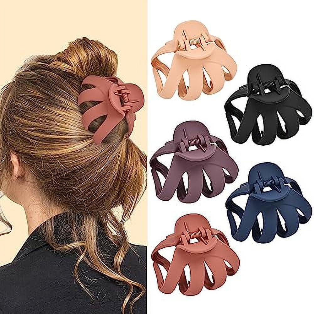 Lolalet Octopus Hair Claw Clips, 5 Pack, Wide Grip Design, Medium Size ...