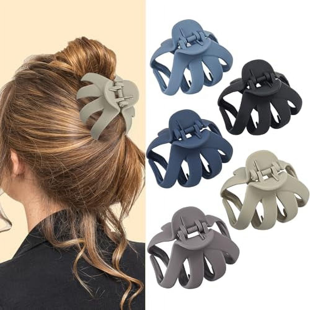Lolalet Octopus Hair Claw Clips, 5 Pack Non-slip Jaw Clips Medium Hair ...