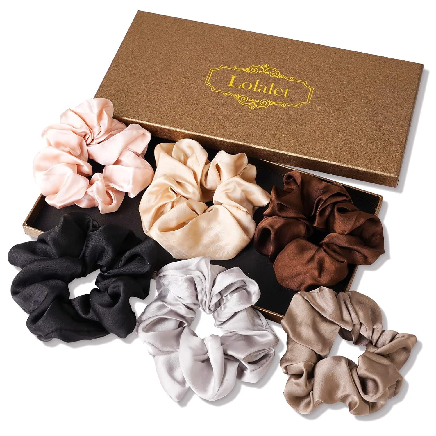 Lolalet Scrunchies for Women, Satin Hair Scrunchies Softer Than Silk ...