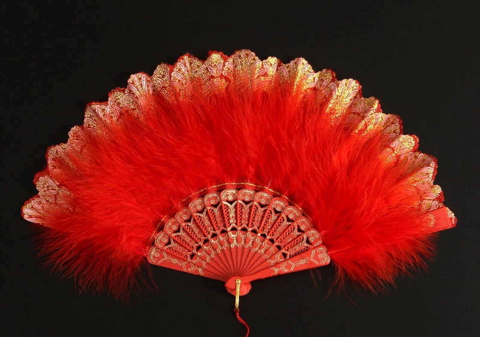 Lolita Feather Folding Fan Japanese Sweet Fairy Girl Dark Gothic Court ...