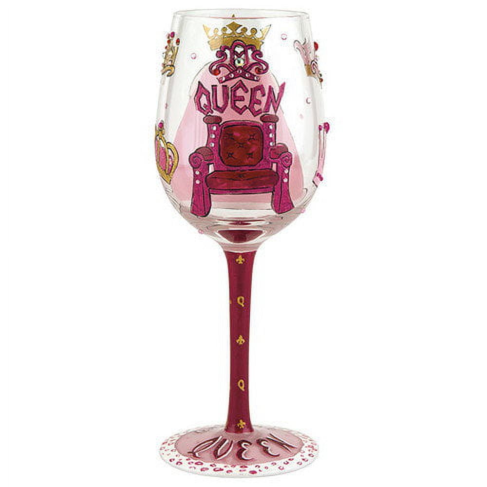 Tabletop Queen Ii Lolita Wine Glass Glass Hand Painted Gls115526 ...