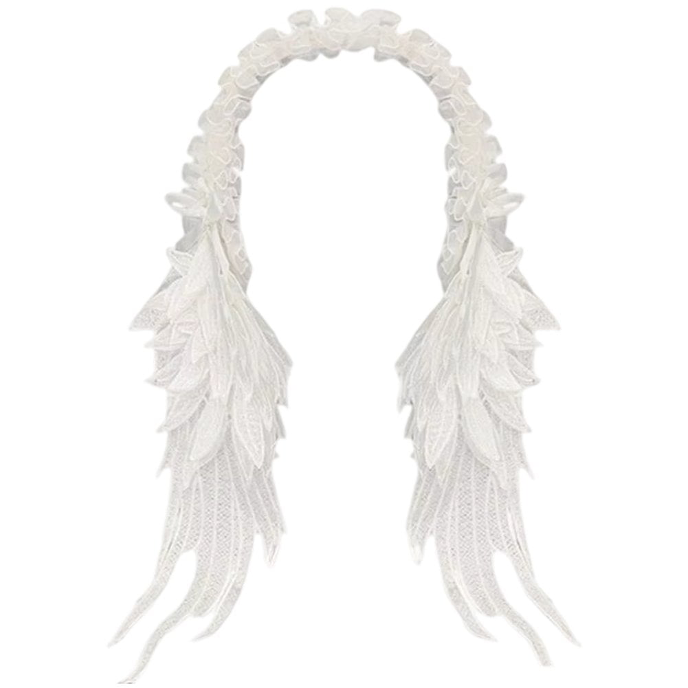 Lolita Lace Hairband With Angelic Wing Elegant Maid Headpiece Anime ...