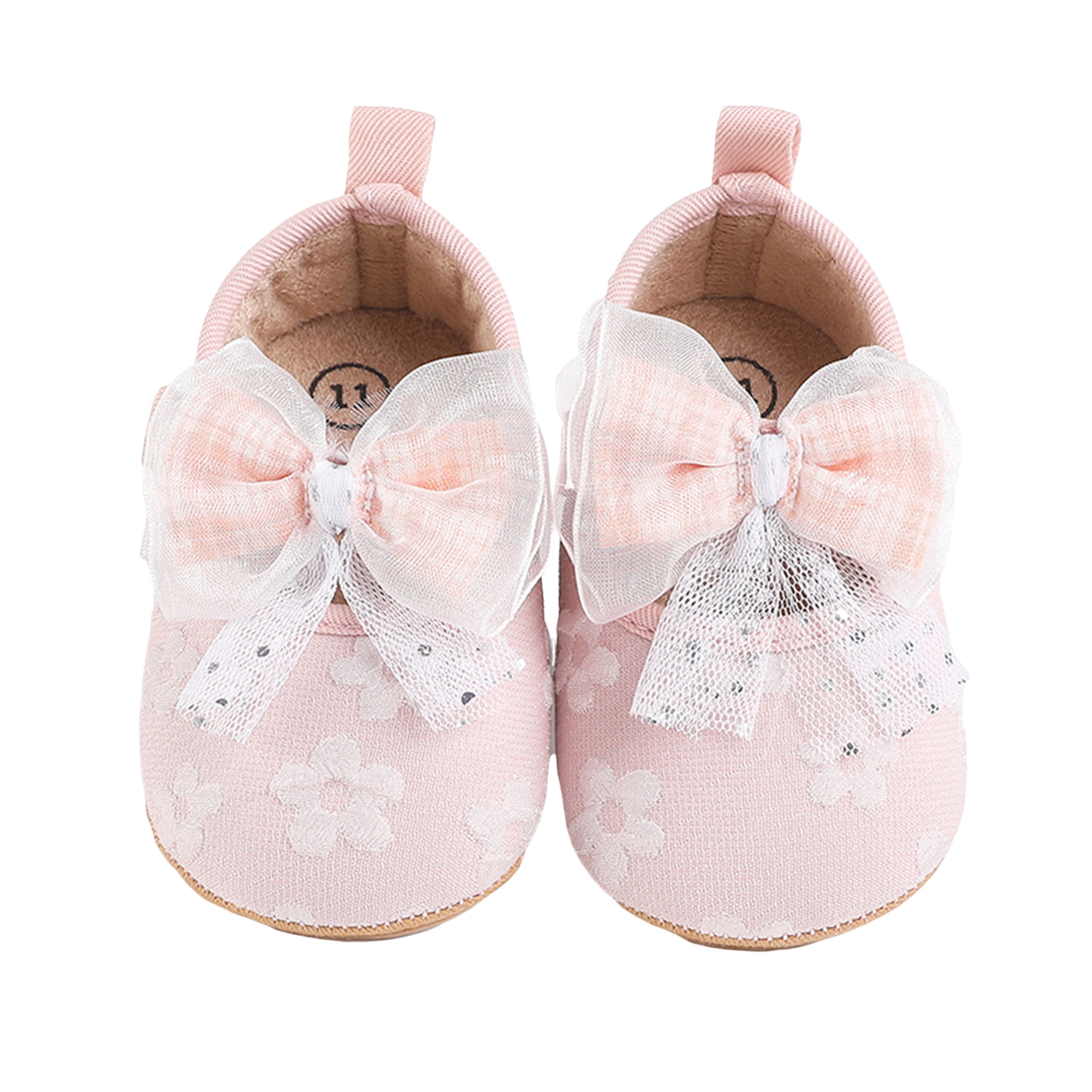 Loliuicca Baby Girl Flats with Bows Soft Soles Cute Mary Jane Walking ...