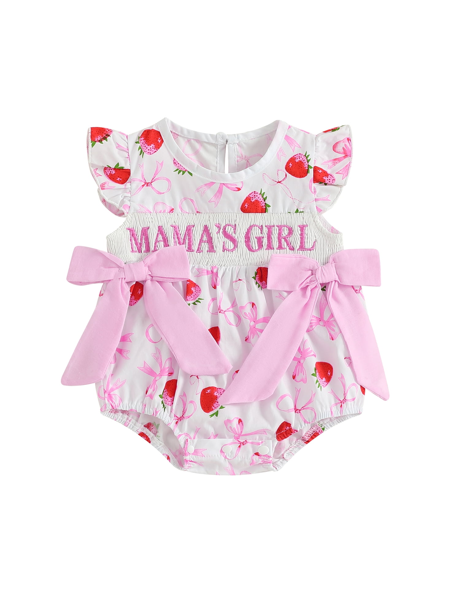 Loliuicca Baby Girl Summer Romper Embroideried Flying Sleeve Infant ...