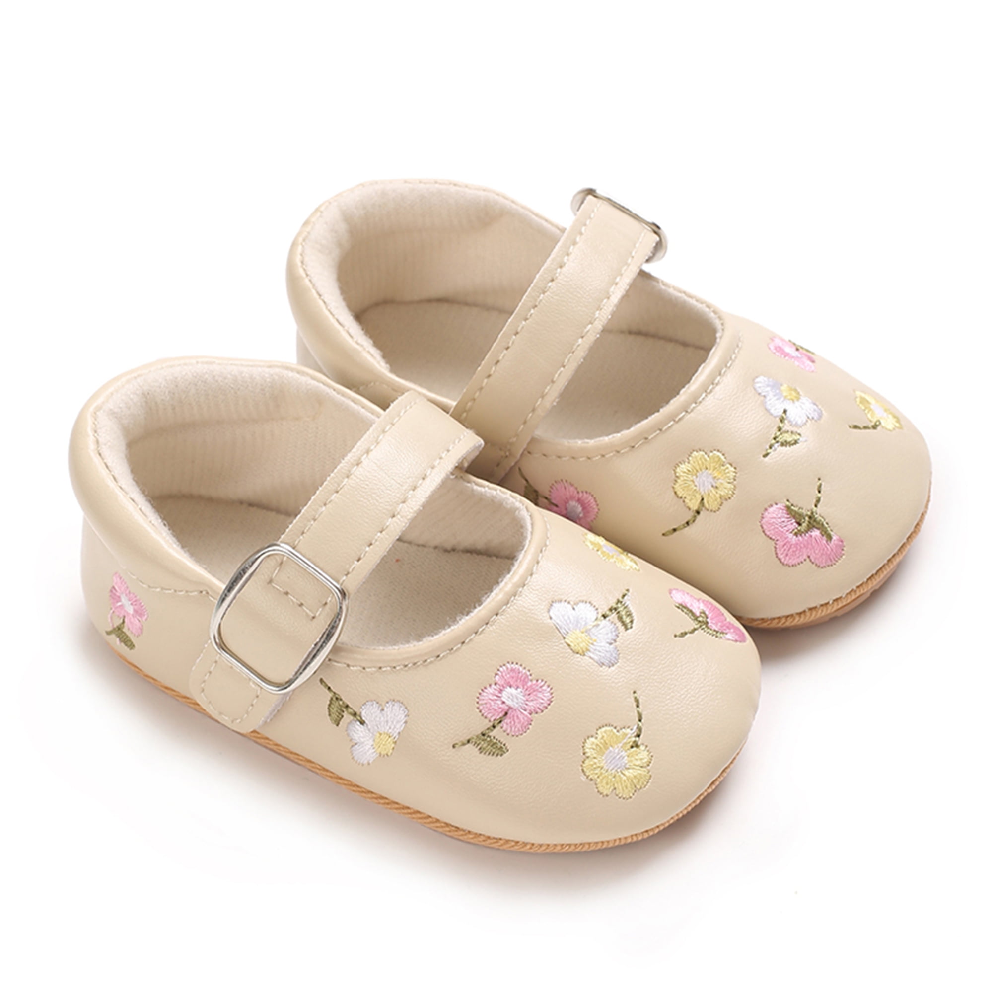 Loliuicca Baby Girls Mary Jane Flats Flower Embroidered Princess Dress ...