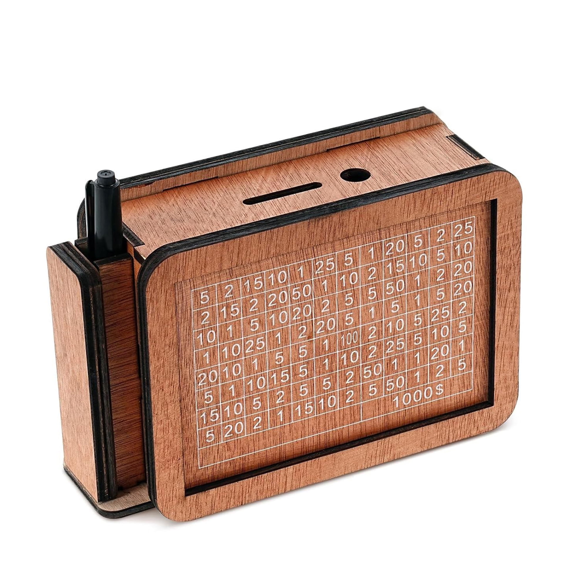 Loliuicca Cash Vault Wooden Savings Box, Vintage Money Box for Cash ...