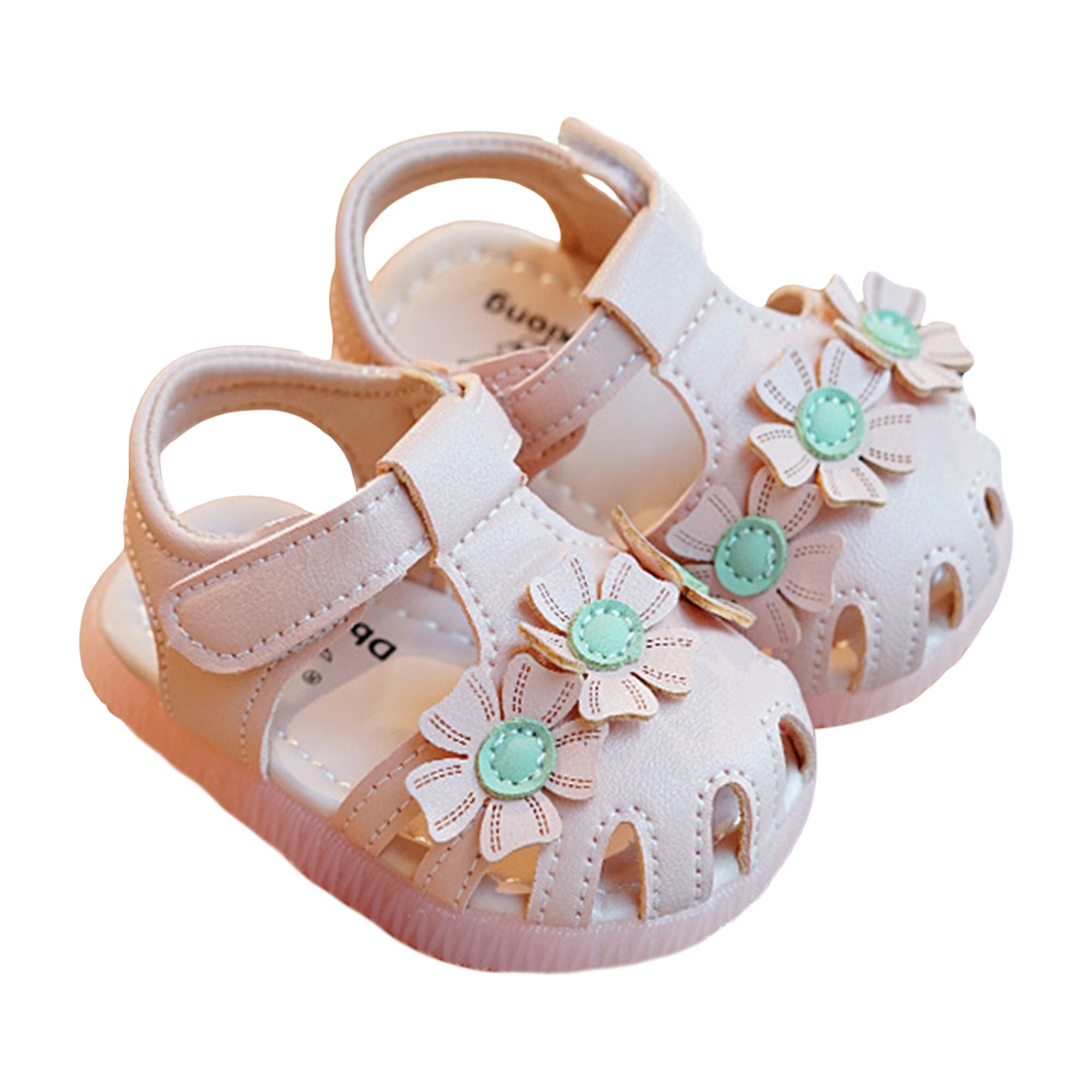 Loliuicca Girl Summer Sweet Sandals Anti-slip Sole Closed-Toe Flower ...