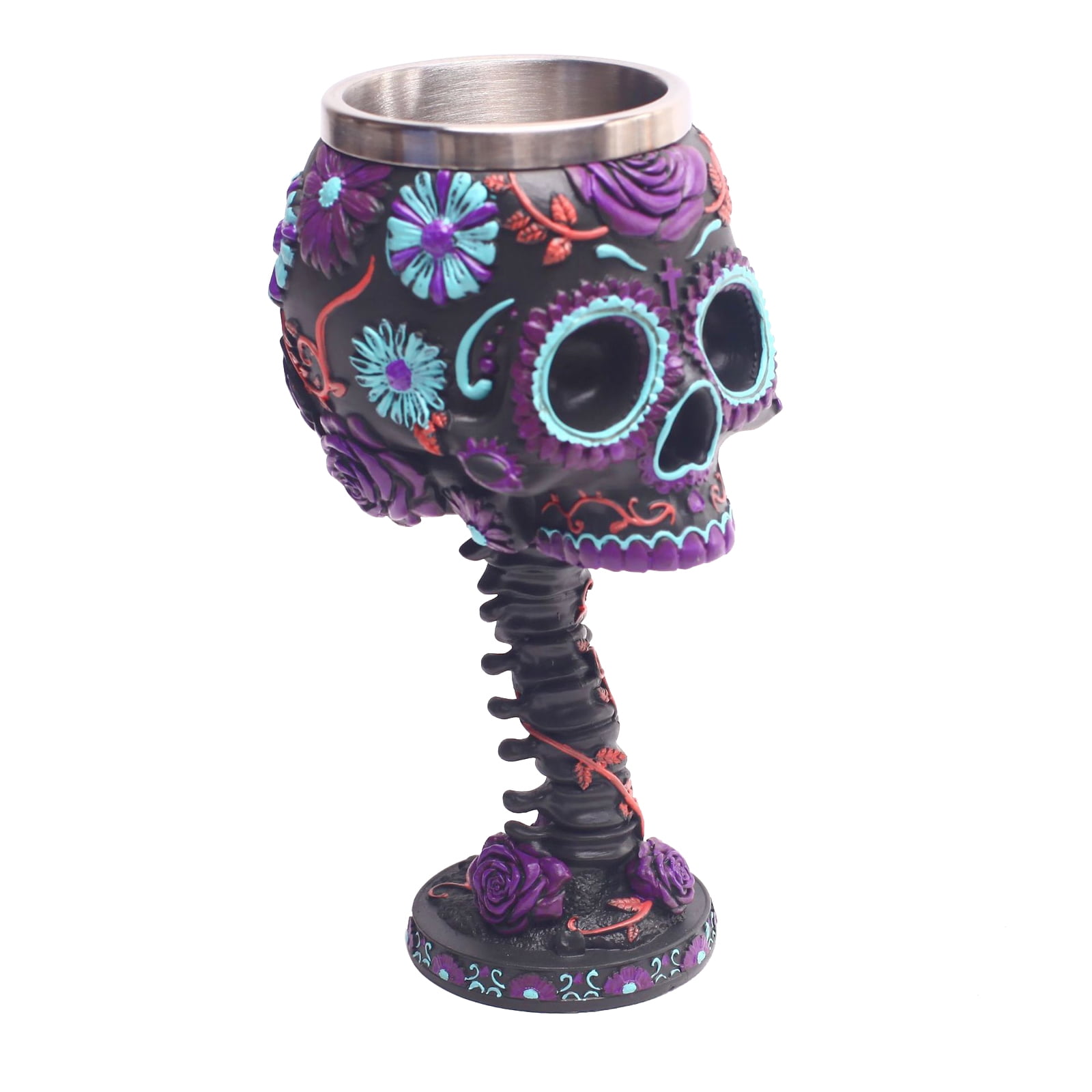 Loliuicca Halloween Skull Wine Glass Gothic Goblet Novelty Skeleton ...