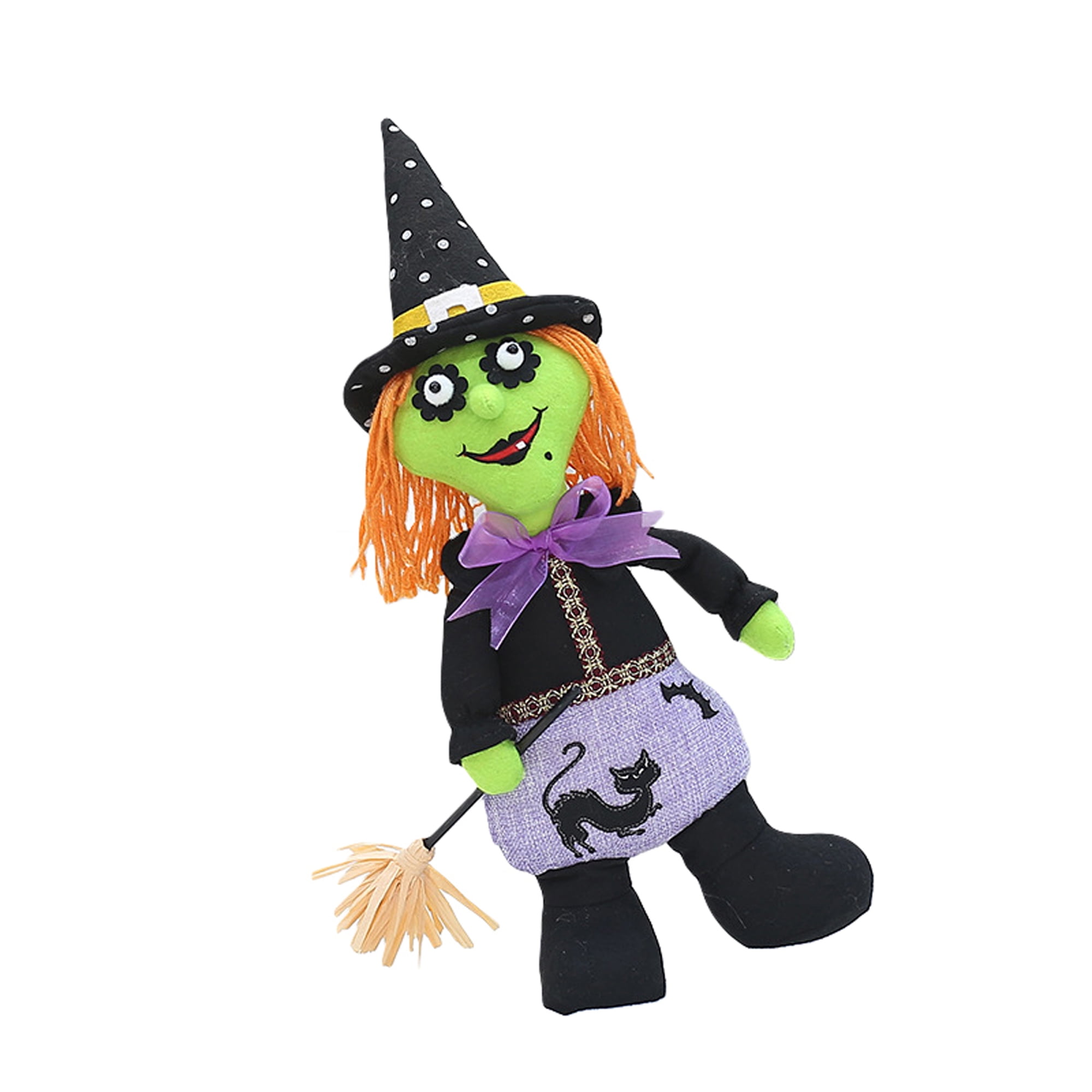 Loliuicca Halloween Stuffed Toy Scary Skull Witch Doll with Hat Home ...