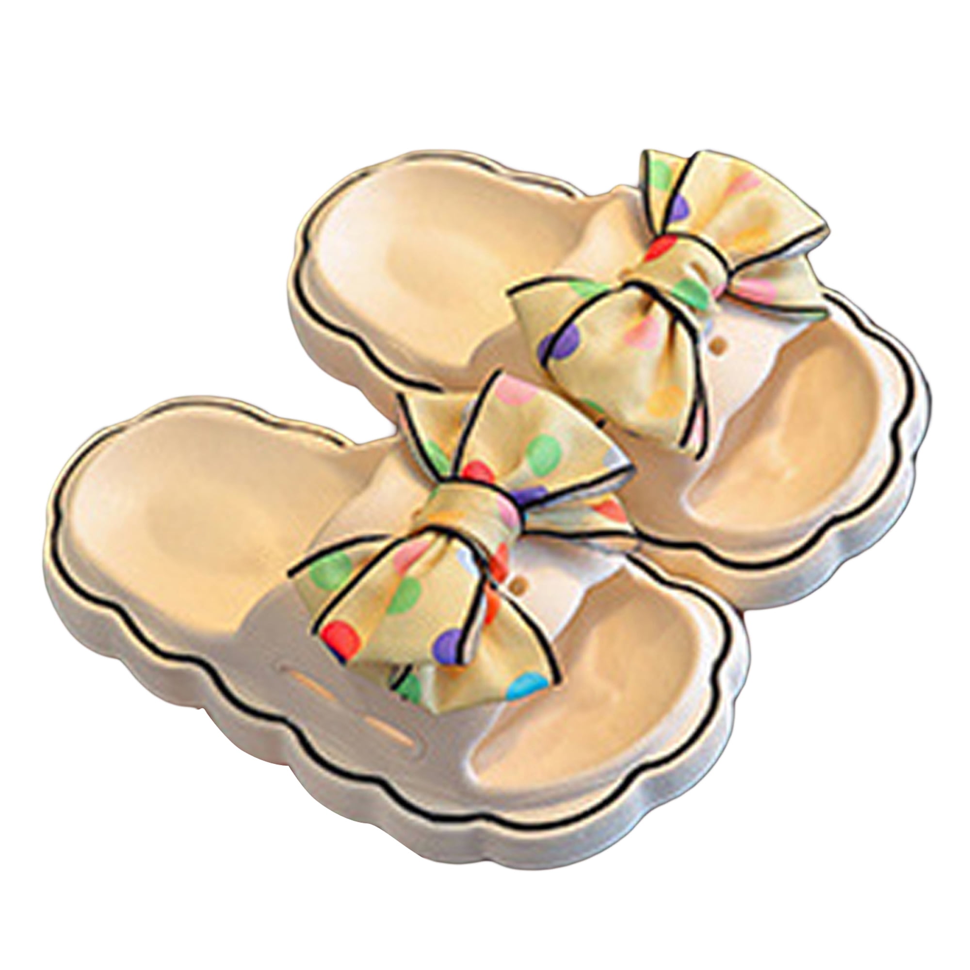 Loliuicca Kid Girl Slippers Bow Thicken Sole Slide Sandals for Indoor ...