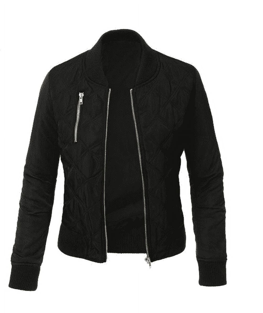 Loliuicca Women Autum Cool Bomber Jacket Ladies Polyester Zip Up Biker ...