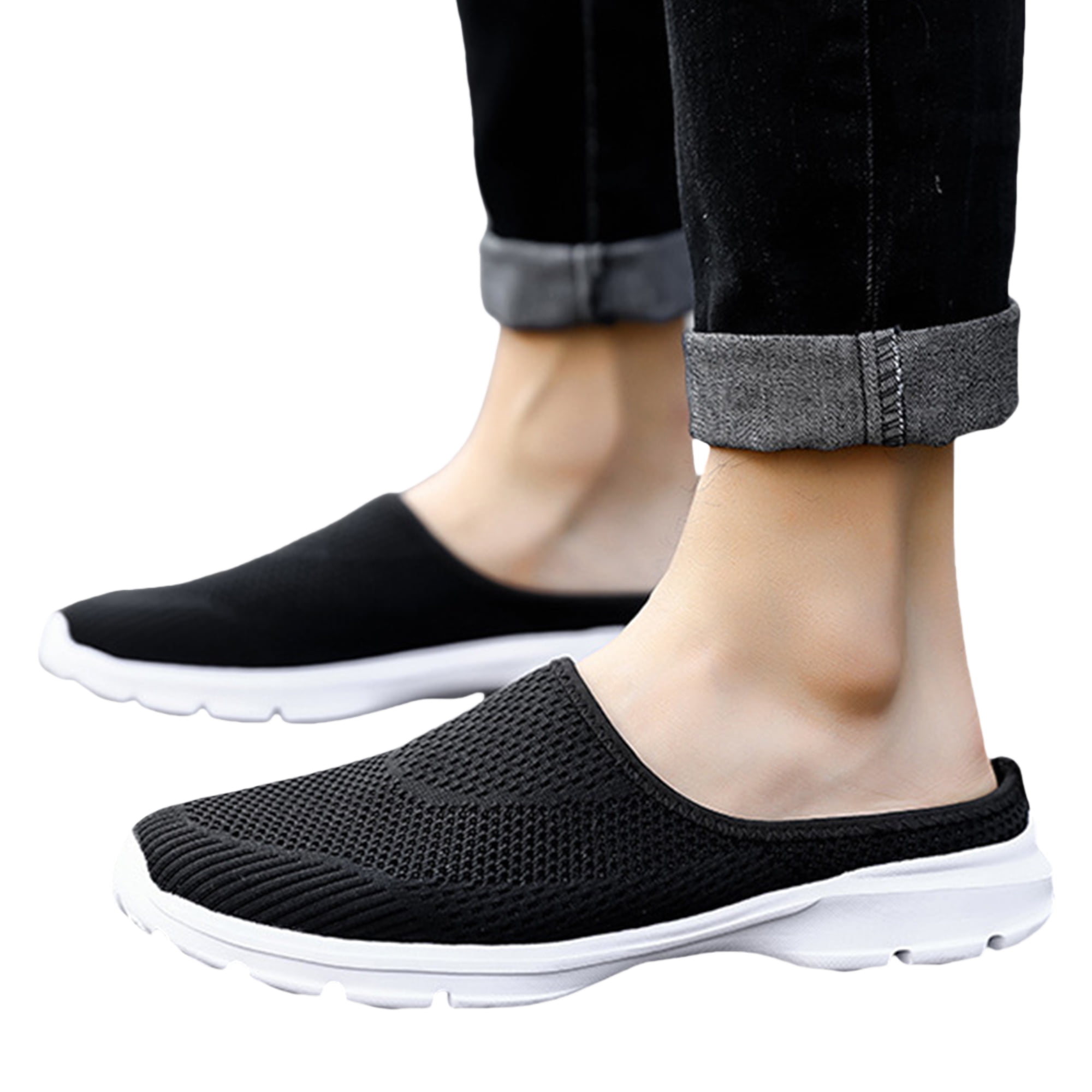 Loliuicca Women Men Mules Shoes Slip on Open Back Mesh Walking Shoes ...