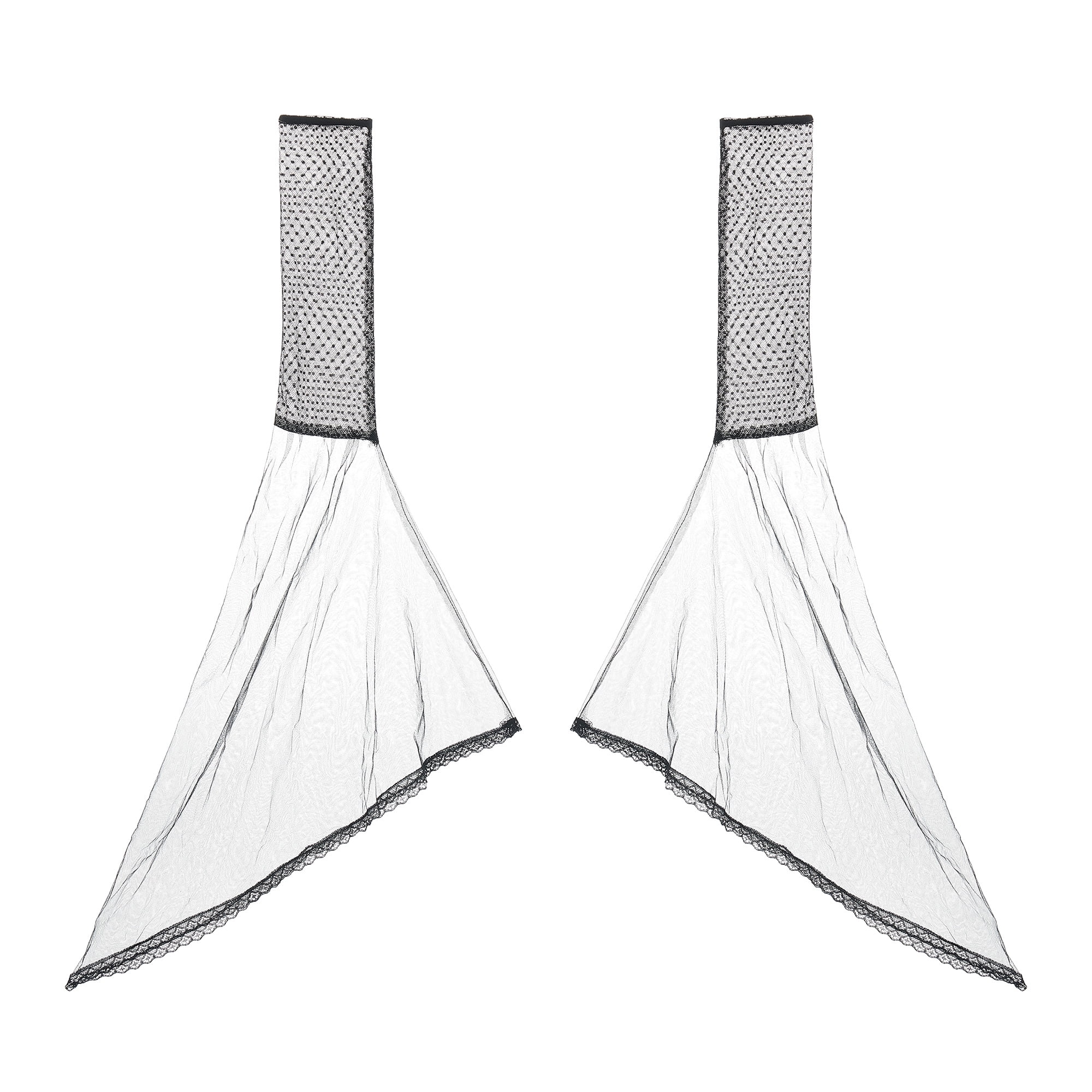 Loliuicca Women's Long Tulle Gloves Lace Bridal Mesh Fingerless Gloves ...