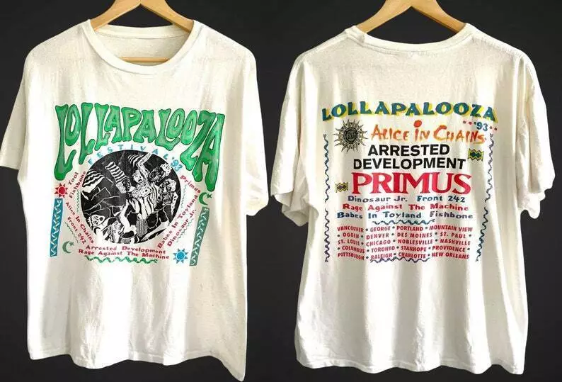 Lollapalooza 1993 Music Festival 2 Side T-Shirt Unisex S-4XL Lollapalooza 1993 Music Festival 2 Side T-Shirt Unisex S-4XL