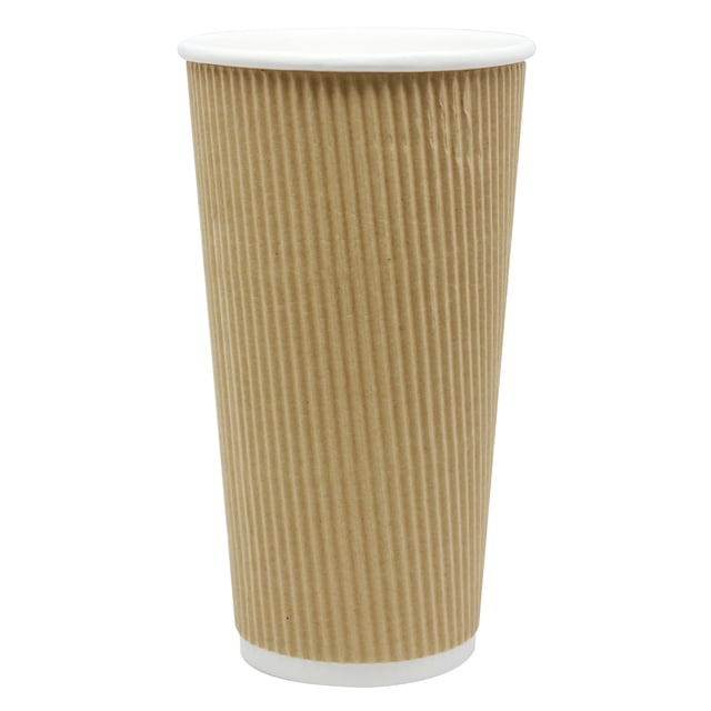Lollicup C-KRC520 Karat Ripple Paper Hot Cup, 20 oz, Kraft (Case of 500 ...