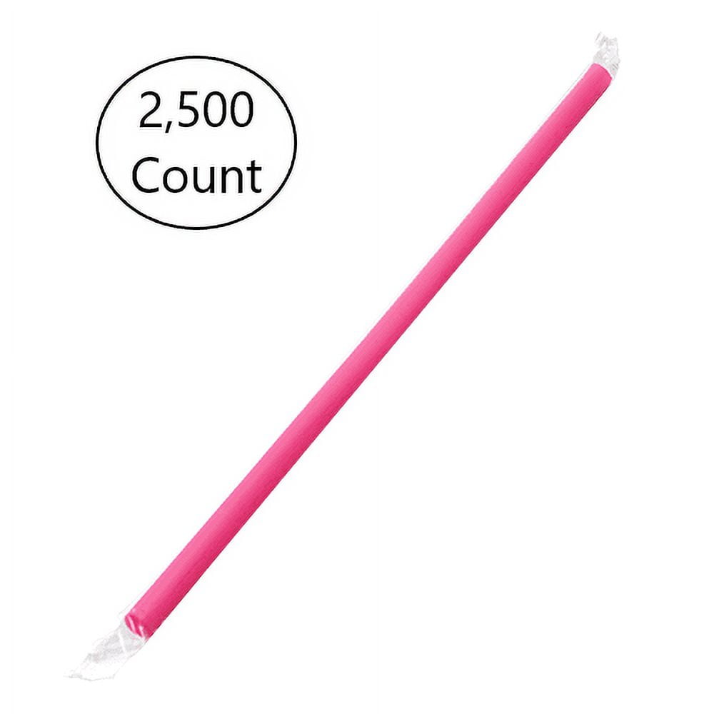 Lollicup C9075 9" Giant Wrapped Pink Straw | 2500 per Case - Walmart.com